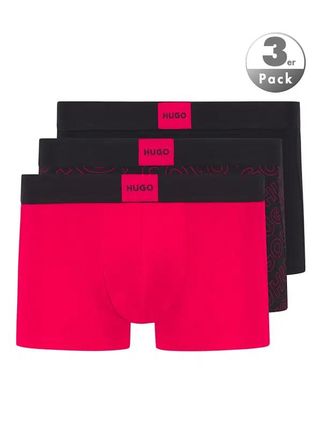 HUGO BOSS Herren Trunks rot,schwarz Baumwolle & Mix Gemustert,unifarben