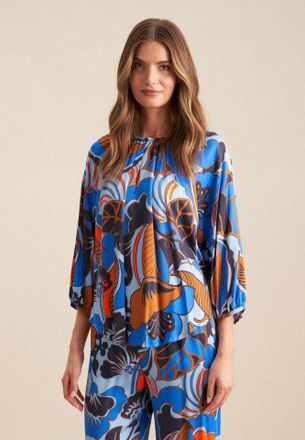 Seidensticker Klassische Bluse Schwarze Rose Tunika Floral