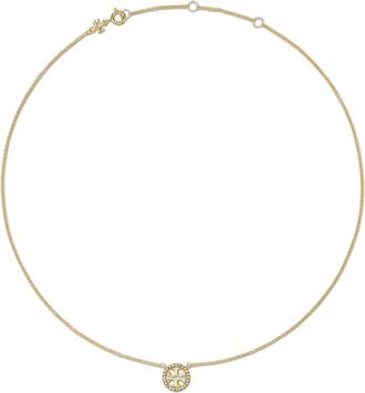 Tory Burch Femme, Accessoires, Jaune, Taille: ONE Size Miller Pave Pendant Necklace