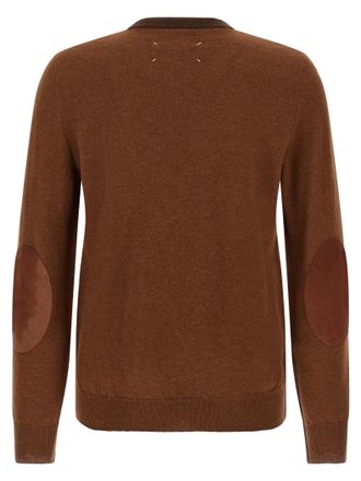 Maison Margiela Two-Tone Wool with Elbow Patches Sweater - Brown