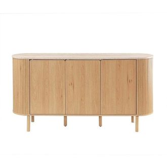 Calicosy Buffet 3 portes avec plateau effet travertin L160 cm - HELIOS