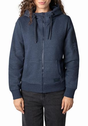 Sublevel Damen Sweathoodie Kapuzenpullover Sweatjacke mit Prints und Kapuze Dark-Blue L