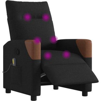 vidaXL Massagesessel Elektrisch Schwarz Stoff - Vidaxl
