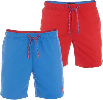 Riverso Badehose Herren lang Badeshorts RIVDavid 2er Pack Set Regular Fit Schwimmhose Elastischer Bund, Größe:XXL, Farbe:Farbmix 3