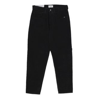 Amish Samt Schwarze Hose mit Logo-Verschluss - - Trousers - Herren - Schwarzk - W36