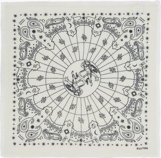 Kujten Petit bandana cachemire, imprim&eacute; signe astrologique Verseau - Petit Bandana Hachi Sign Verseau