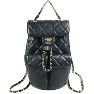Chanel Sac &agrave; dos vintage Pre-owned - Femme - Pre-owned - Noir - Taille: ONE Size