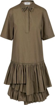 Iceberg Femme, Robes, Vert, Taille: 38 FR New Shape Short-Sleeved Dress