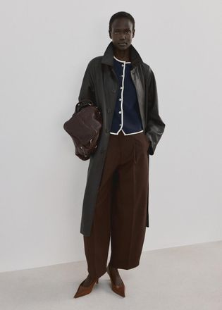 Mango T-shirt coton boutons bleu marine fonc&eacute; - Femme - XS - MANGO