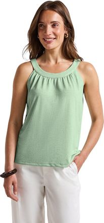Street One Damen A323538 Leinen-Look Sommertop Top Oberteil, Soft Jade Green, 36