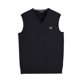 Fred Perry Herren, Strickwaren, Schwarzk, SGr&ouml;&szlig;e