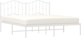 vidaXL Cadre de lit métal sans matelas et tête de lit blanc 160x200 cm vidaXL