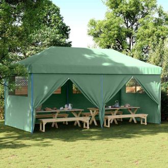 vidaXL Vidaxl - Tente de r&eacute;ception pliable escamotable 4 parois lat&eacute;rales vert