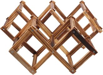 Cabilock DOITOOL 2 St&uuml;ck Teiliges Holz Weinregal Braun Modulares Weinflaschen Aufbewahrungsregal Stabiles Modernes Design f&uuml;r K&uuml;che Bar Weinhalter zur Organisi