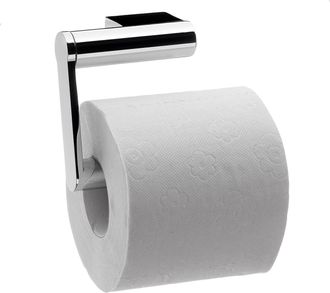 Emco System2 Papierhalter ohne Deckel, eleganter Toilettenpapierhalter zur Wandmontage aus Metall, hochwertiger Klorollenhalter mit Gelenkarm, chromfarben,