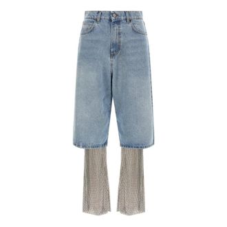 Giuseppe Di Morabito Verzierte Denim-Bermudas & Kristall-Leggings-Ensemble - - Trousers - Damen - Mehrfarbig - W26