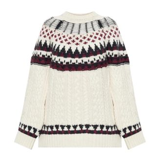 Akep Wollpullover mit dekorativem Strickmuster - - Knitwear - Damen - Beige - M