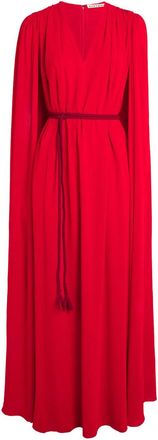 Alice & Olivia Alice + Olivia Womens Red Zenaida Maxi Cape Dress Size XS