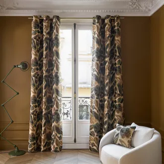Madura Rideau &Agrave; Oeillets Dor&eacute;s Hectoria Beige et tons dautomne - MULTICOLORE