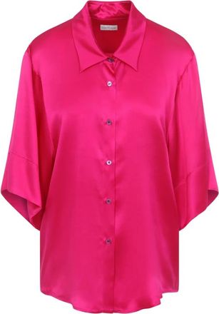 Dries Van Noten Femme, Blouses et Chemises, Rose, Taille: 38 FR Silk Long Sleeve Shirt