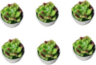 Amosfun 6er-pack Sukkulenten-kerzen Realistisches Teelicht-geschenkset f&uuml;r Die Inneneinrichtung