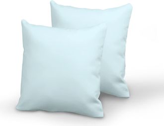 Pizuna Luxuri&ouml;ser Soft-Satin 2er Pack Kissenbezug 65 x 65 cm Baby Blau, 400 Fadenzahl Baumwolle Quadratisch Kissenbez&uuml;ge, 100% Langstapel Baumwolle Nur Kisse