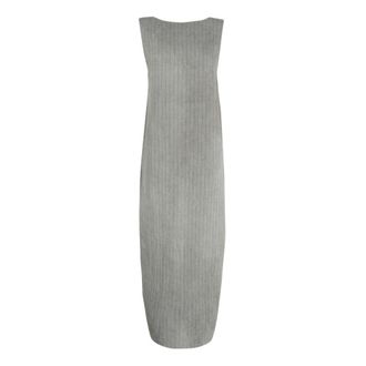 Cortana Lupe- himmelblaues gestreiftes Leinenkleid - - Dresses - Damen - Gr&uuml;n - XS