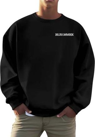 Generic 2026 Saint Valentin Hommes et Femmes Saint Valentin Automne Plus Pull &agrave; Capuche Mode Sweatshirts Vacances Logo Imprimer V&ecirc;tements Tops, Noir, 3XL