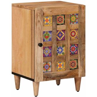 vidaXL Badezimmerschrank Natur 38 x 33 x 58 cm Massivholz Mango vidaXL