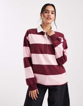 Levi's Reenie - Lang&auml;rmliges Polohemd in Rosa gestreift