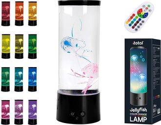 i-Total Elegante l&aacute;mpara medusa LED con mando a distancia de cambio de colores para crear ambientes &uacute;nicos