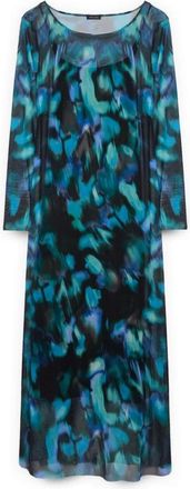 Fiorella Rubino Femme, Robes, Bleu, Taille: 38 FR Longue robe en tulle avec imprim&eacute; gradient