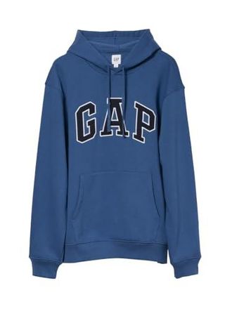 GAP Sweat &agrave; capuche en polaire avec logo pour homme, Gemme royale, Large