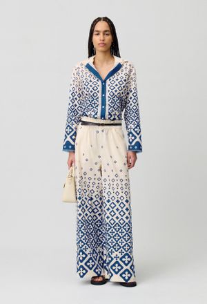 Claudie Pierlot Pantalon large fluide imprim&eacute;
