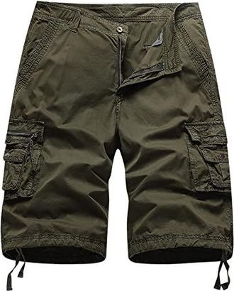 Generic Pantalon cargo pour homme, pantalon de jogging d&eacute;t&eacute; d&eacute;contract&eacute; et ample avec plusieurs poches, short de plage 2026, vert militaire, 44