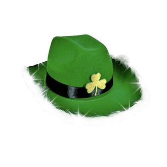 Generic Chapeau irlandais 4 St. Day Chapeaux &agrave; large bord Chapeau vert contenant des lumi&egrave;res qui peuvent &eacute;clairer un ombrero hombre, Vert, Taille unique