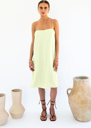 Neu Nomads Damen vegan Slip Dress Julianne Boxy Zitronengelb