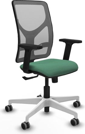 Piqueras y Crespo Computer-Schreibtischstuhl mit 2D-Armlehnen, h&ouml;henverstellbare Lendenwirbelst&uuml;tze, ausgestattet mit 3 Positionen und Schneidschaum, Grau/Smaragdgr&uuml;n
