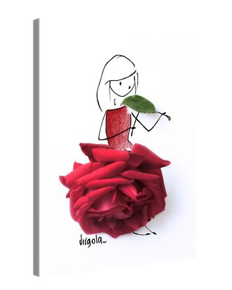 Picanova Rose 80x60cm - Premium Leinwanddruck - Kunstdruck Auf 2cm Holz-Keilrahmen Für Schlaf- Und Wohnzimmer Von Virgola Art Druck Auf Leinwand, Polyester / 1