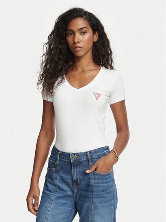 Guess T-Shirt W2YI45 J1314 Wei&szlig; Slim Fit