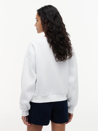 Tommy Hilfiger Sweatshirt TOMMY HILFIGER EXT CORP LOGO, Damen, Gr. L (42/44), th optic wei&szlig;, Sweatware, Obermaterial: 63% Baumwolle, 37% Polyester, bedruckt, regular