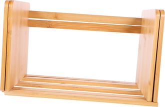 Garneck Verstellbares Holz Bücherregal Desktop Organizer mit Griffen Robustes CD Schallplattenregal Ausziehbares Praktisches Aufbewahrungsregal für Schreibtis