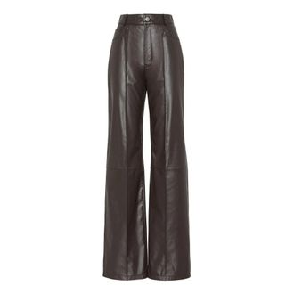 MVP Wardrobe Braune Kunstleder Straight Hose - - Trousers - Damen - Braun - S