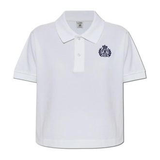 Sporty & Rich NY Crest Pique Polo - - Tops - Damen - Wei&szlig; - M
