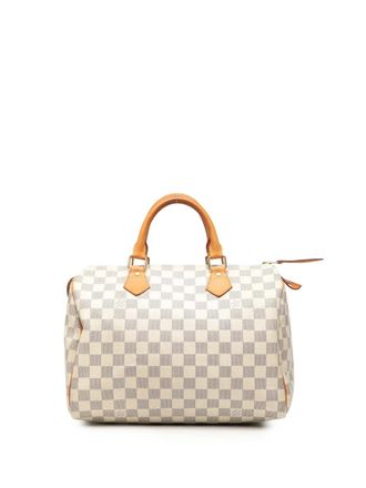 Louis Vuitton sac boston Speedy 30 en toile Damier Azur (2010) - Blanc