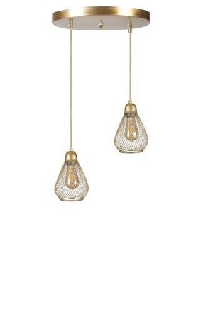 Opviq Elegant Gold Chandelier, Adjustable Height 70 cm, Metal Body with Antique Coating, 15 cm Cap Diameter, E27 Socket, Perfect for Modern Decor