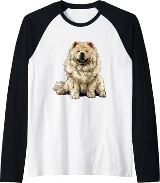 Whyitsme Design Creme Chow Chow Hund Illustration Raglan
