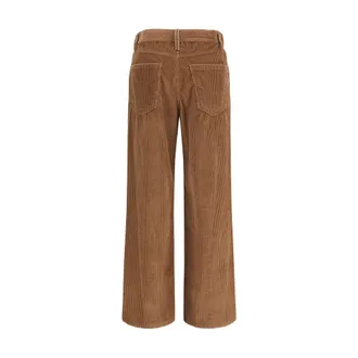 Brunello Cucinelli Womens Brown Cotton Casual Pants
