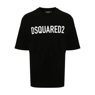 Dsquared2 Schwarzes Basic Tee Shirt - - Tops - Herren - Schwarzk - S