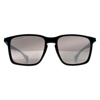 HUGO BOSS Rectangle Mens Black Grey Mirror BOSS 1114/S